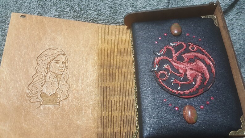 Red Dragon Themed Handmade Leather Black Paper Notebook in - Etsy