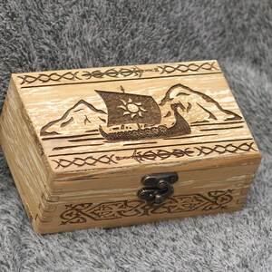 Viking Themed Alder Wood Jevelery Box/casket - Etsy