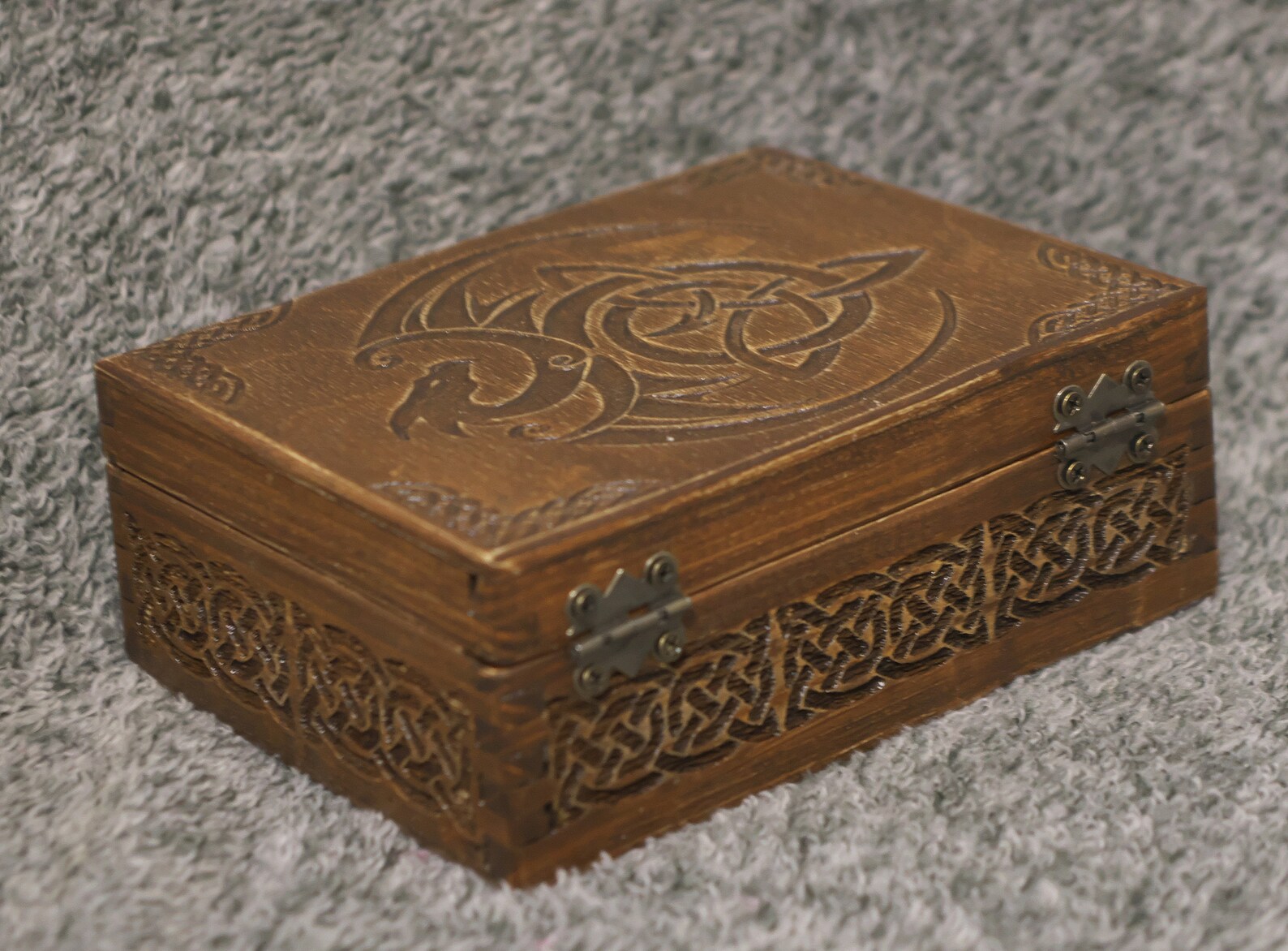Celtic Dragon Themed Wooden Jevelery Box/casket Book-shaped - Etsy