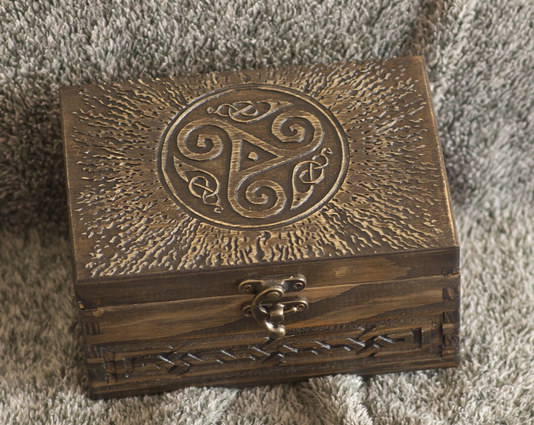 Celtic Triskel Themed Wooden Jevelery Box/casket - Etsy
