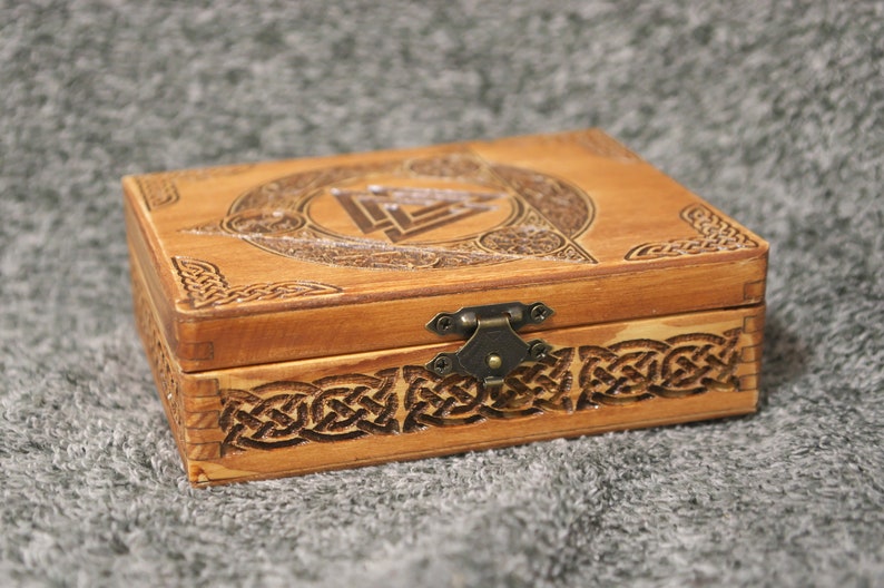 Vikings Themed - Valknut Themed Wooden Jevelery Box/casket - Book ...