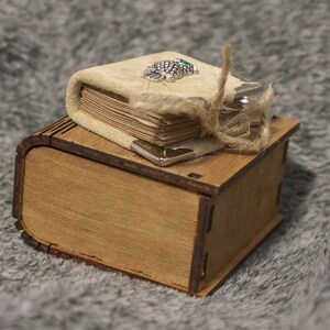 Handmade Suede Key Chain Notebook Celtic Owl Series in Wooden Box - Etsy