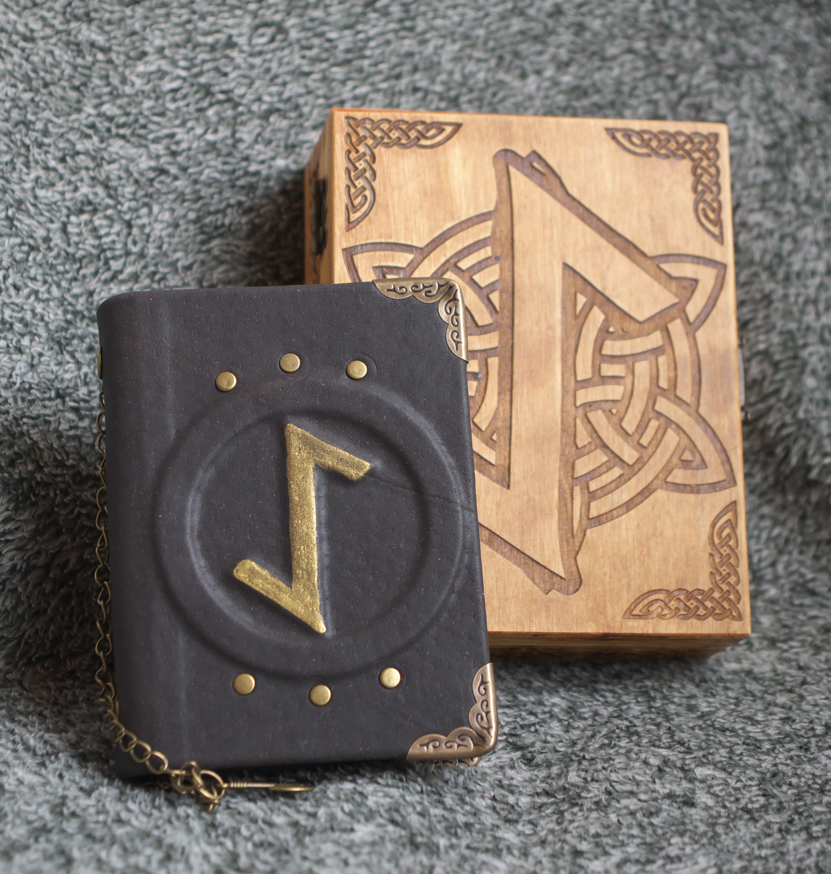 Viking Runic Handmade Leather Craft Paper Notebook in Wooden | Etsy UK