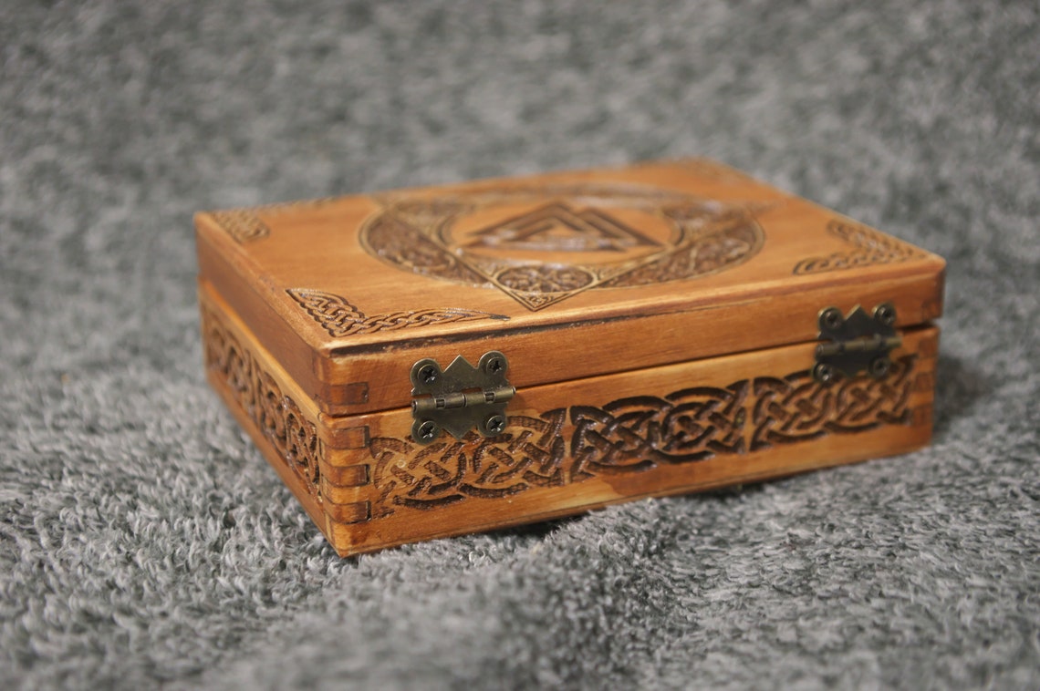 Vikings Themed Valknut Themed Wooden Jevelery Box/casket | Etsy