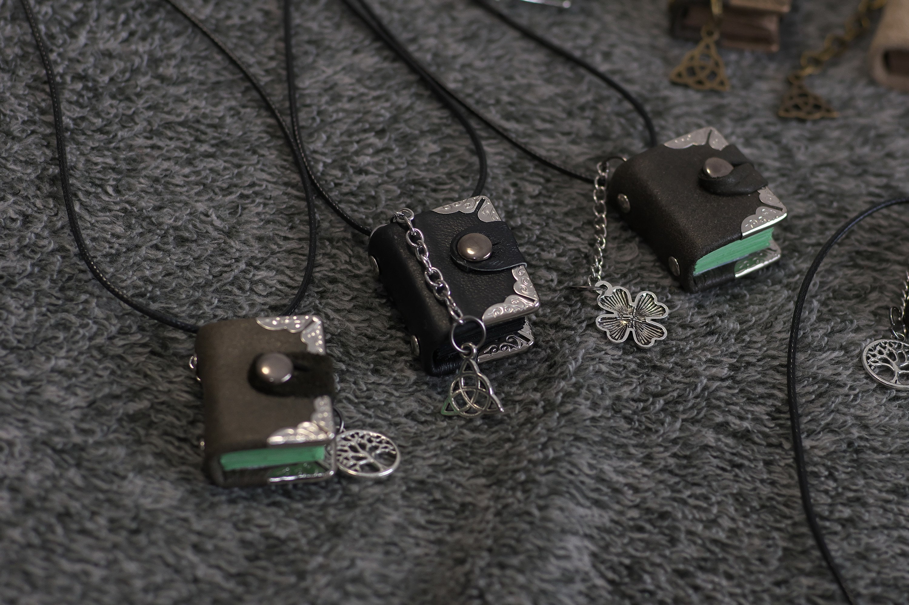 One Inch Tiny Handmade Leather Notebook Pendant in Wooden Box - Etsy