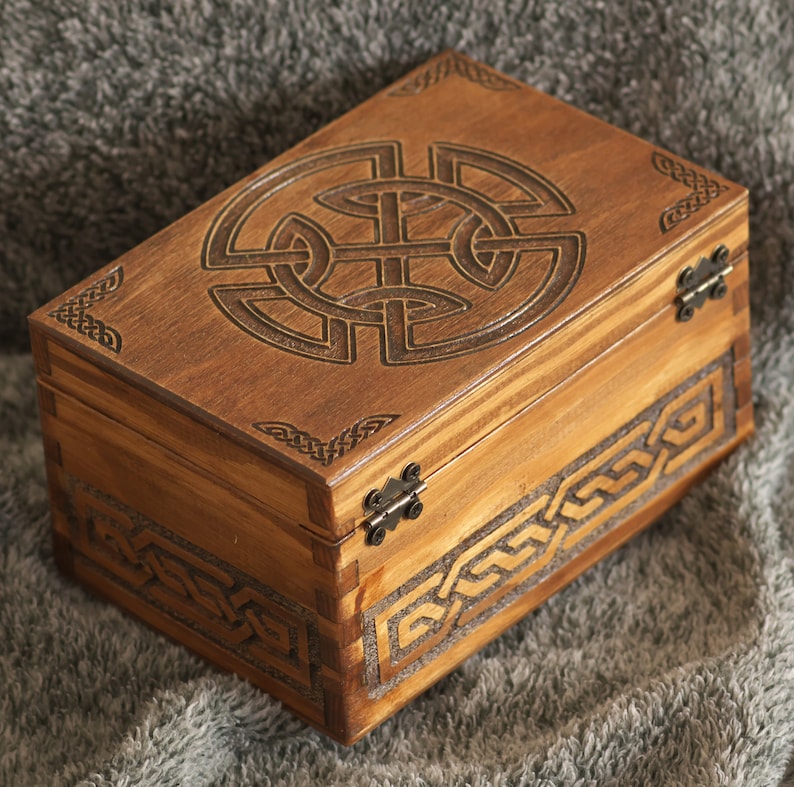 Celtic Themed Wooden Jevelery Box/casket - Etsy
