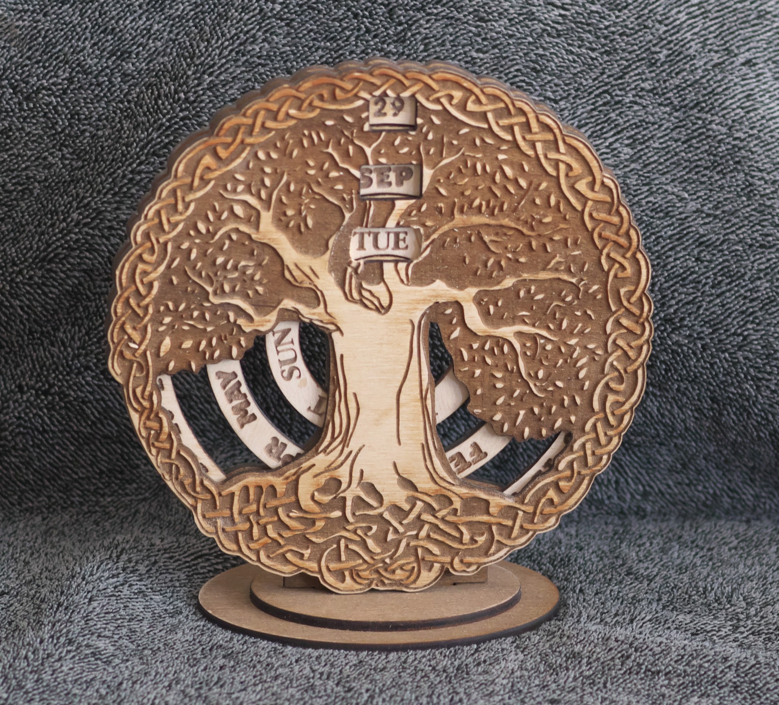 Celtic Tree Wooden Perpetual Calendar Any Language - Etsy