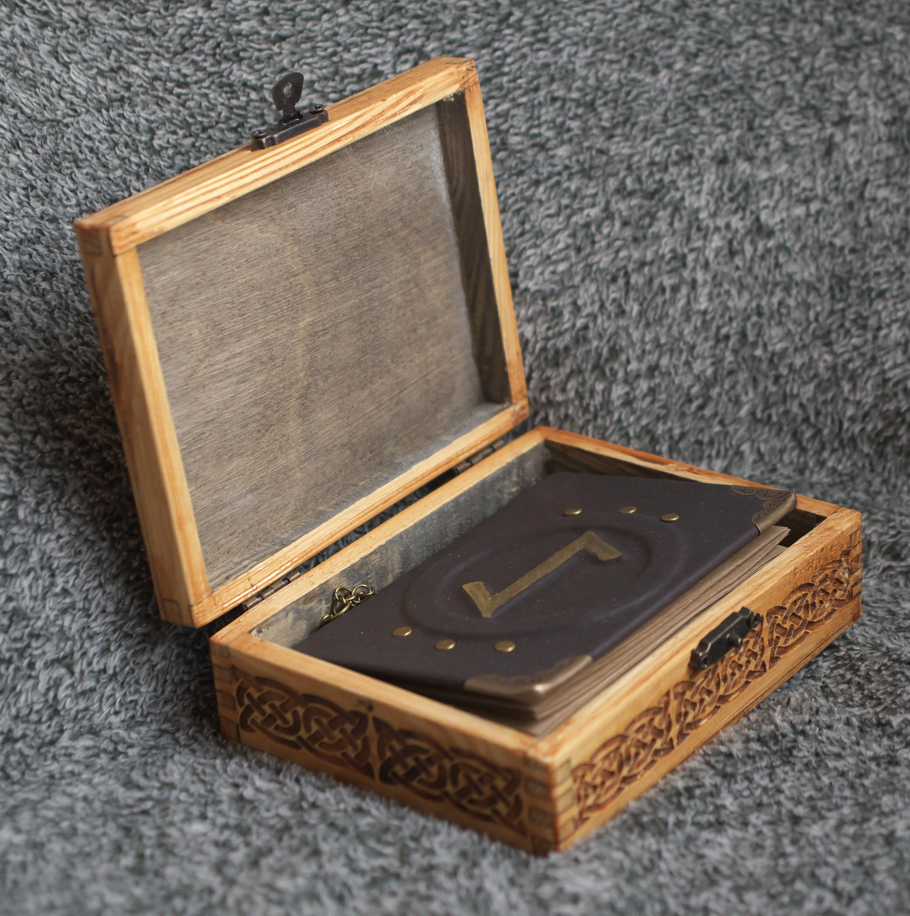 Viking Runic handmade leather craft paper notebook in wooden | Etsy