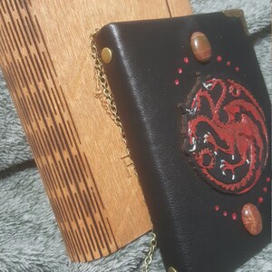 Red Dragon Themed Handmade Leather Black Paper Notebook in - Etsy