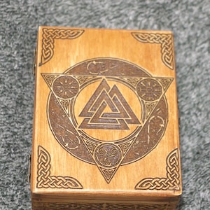 Vikings Themed - Valknut Themed Wooden Jevelery Box/casket - Book ...