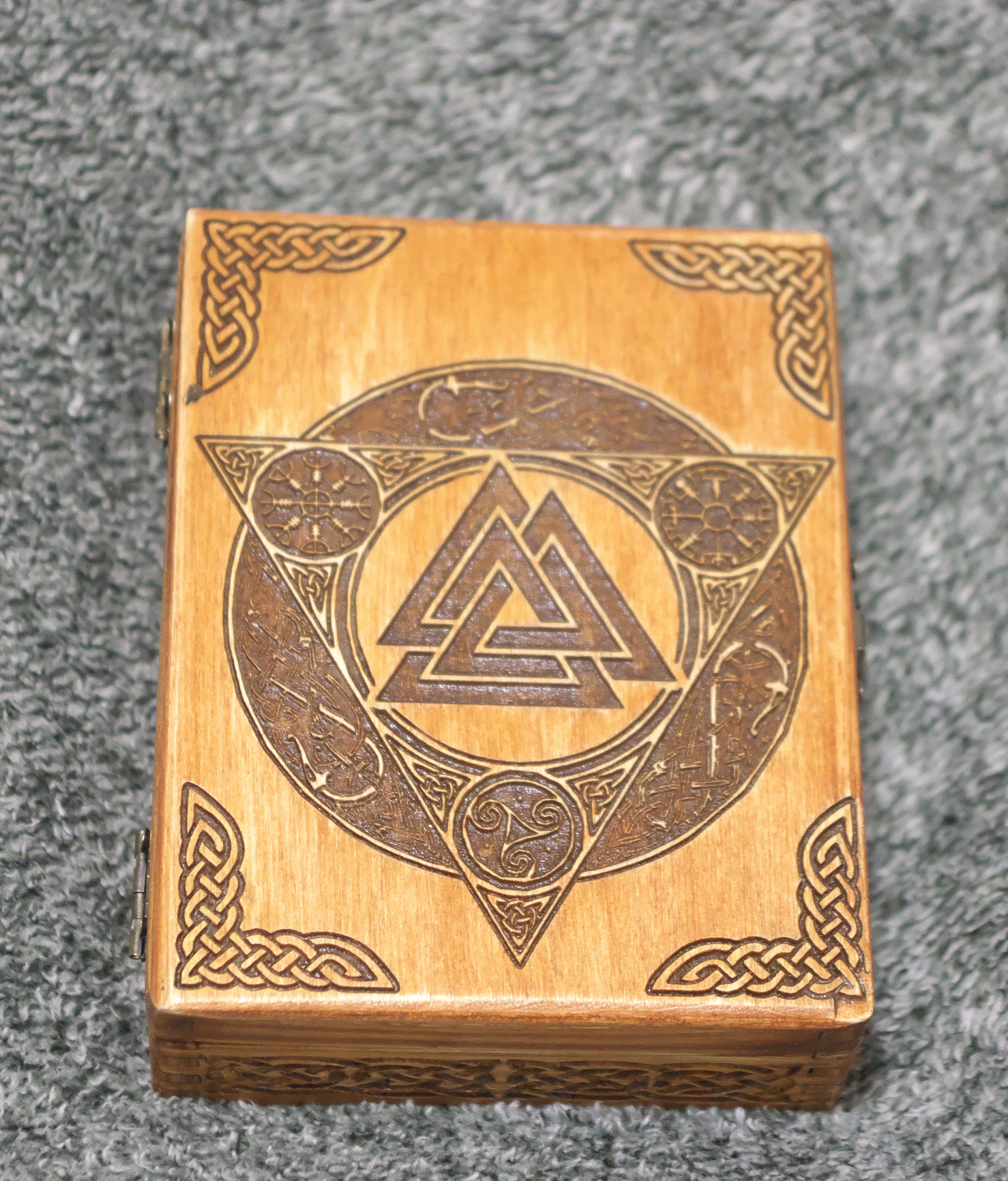 Vikings Themed Valknut Themed Wooden Jevelery Box/casket | Etsy