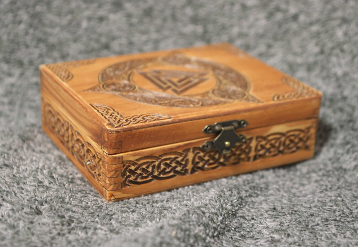 Vikings Themed Valknut Themed Wooden Jevelery Box/casket | Etsy