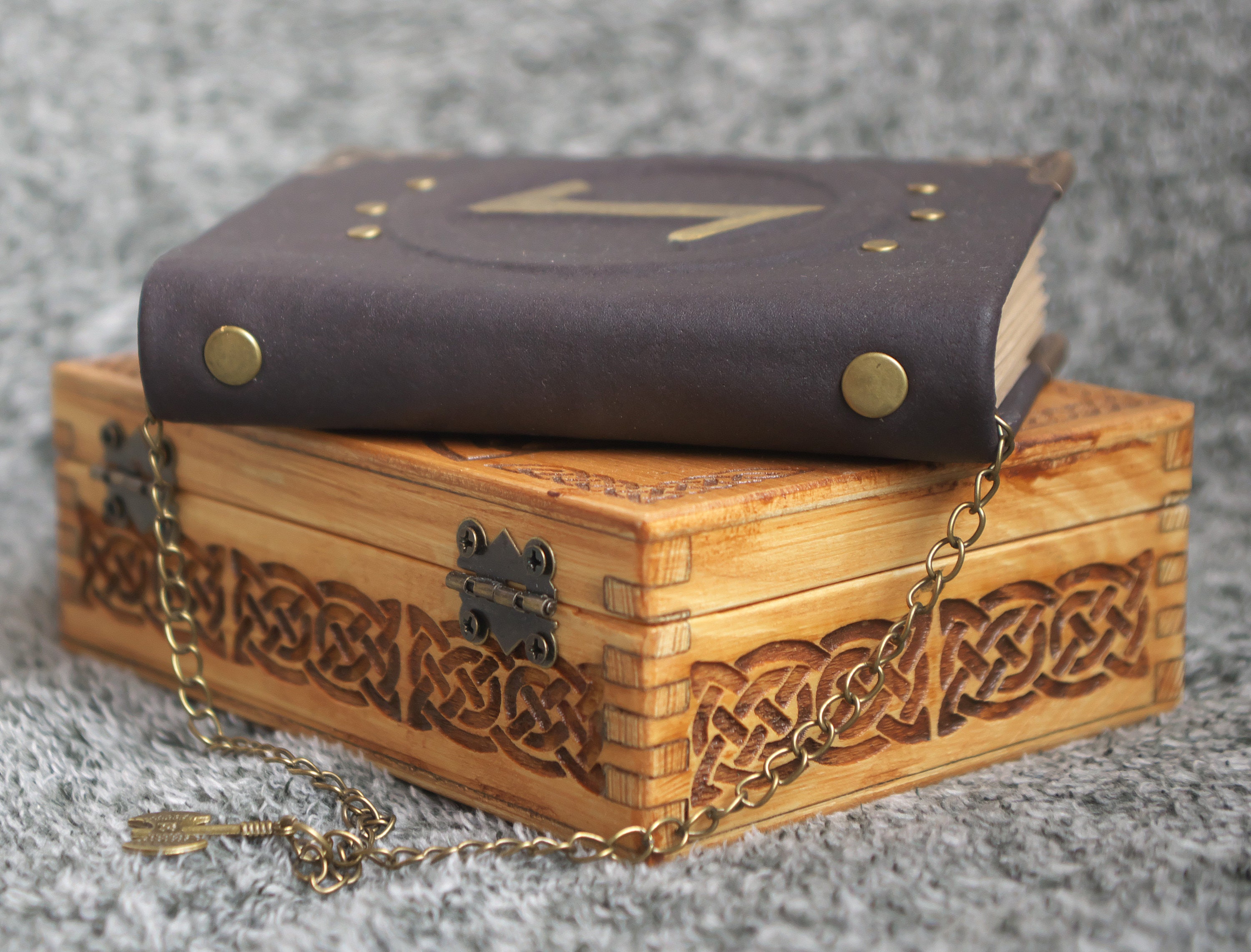 Viking Runic handmade leather craft paper notebook in wooden | Etsy