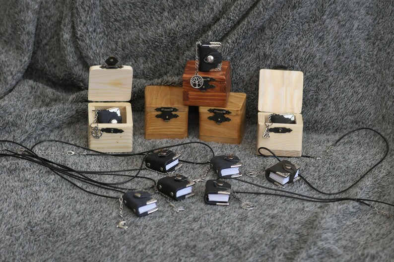 One Inch Tiny Handmade White Paper Leather Notebook Pendant in - Etsy