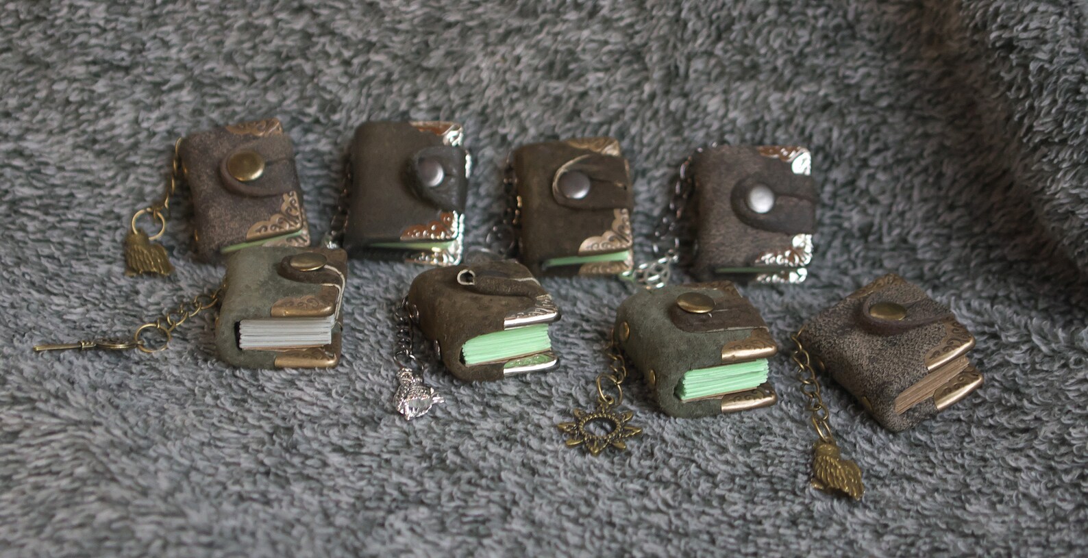 One Inch Tiny Handmade Leather Notebook Pendant in Wooden Box - Etsy