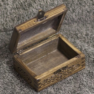 Celtic Ravens Themed Mini Wooden Jevelery Box/casket - Etsy