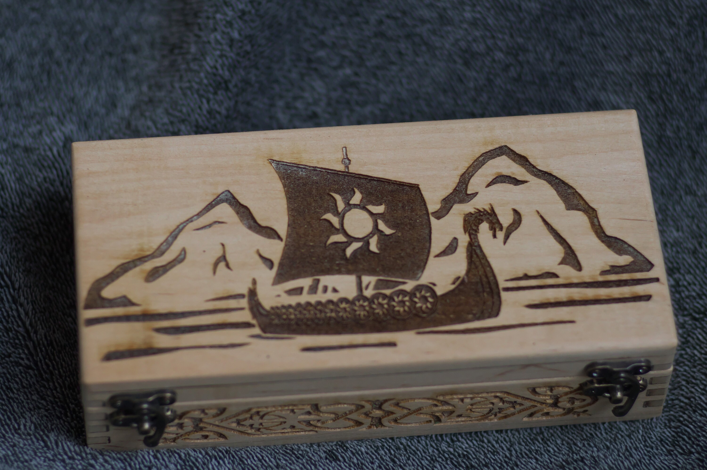 Viking Themed Alderwood Cigarettes Storage Box Jevelery - Etsy