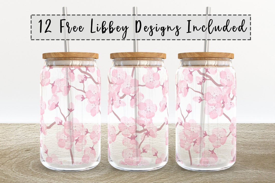 Sakura Blossom Spring Sumer | 16 Oz Libbey Glass Can Tumbler ...