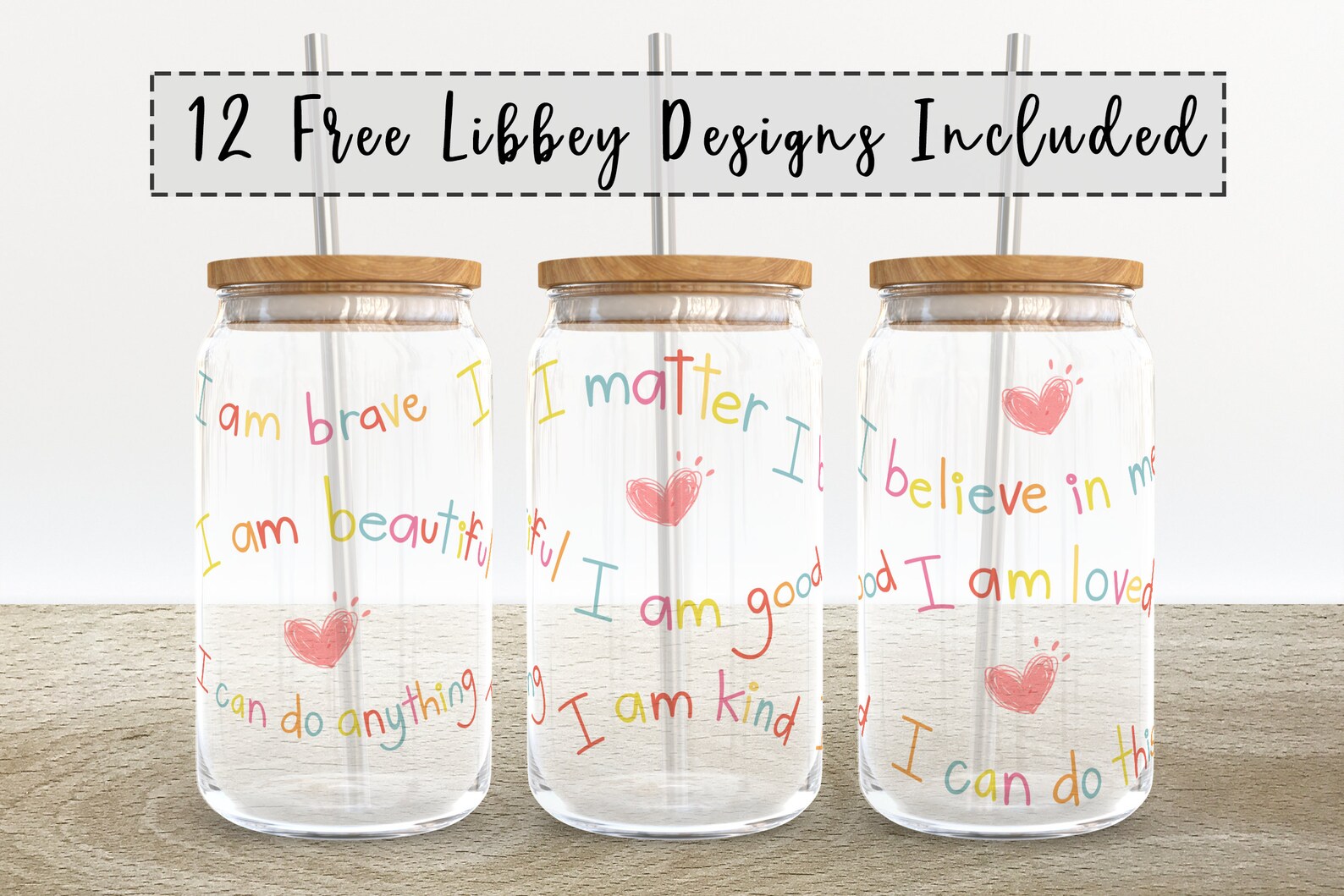 Daily Affirmation | 16 Oz Libbey Glass Can Tumbler Sublimation Design ...