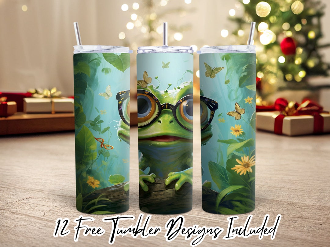 Cute Frog 3D Frogs Teachers Gifts Tumbler Sublimation Design Template ...