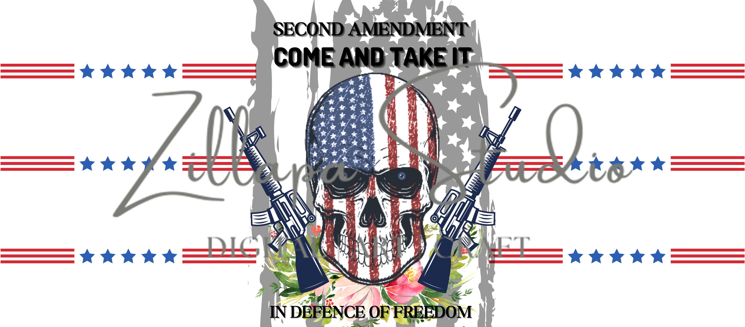 Second Amendment Skull Flag Rifle Guns 16 Oz Libbey Glass Can Tumbler ...