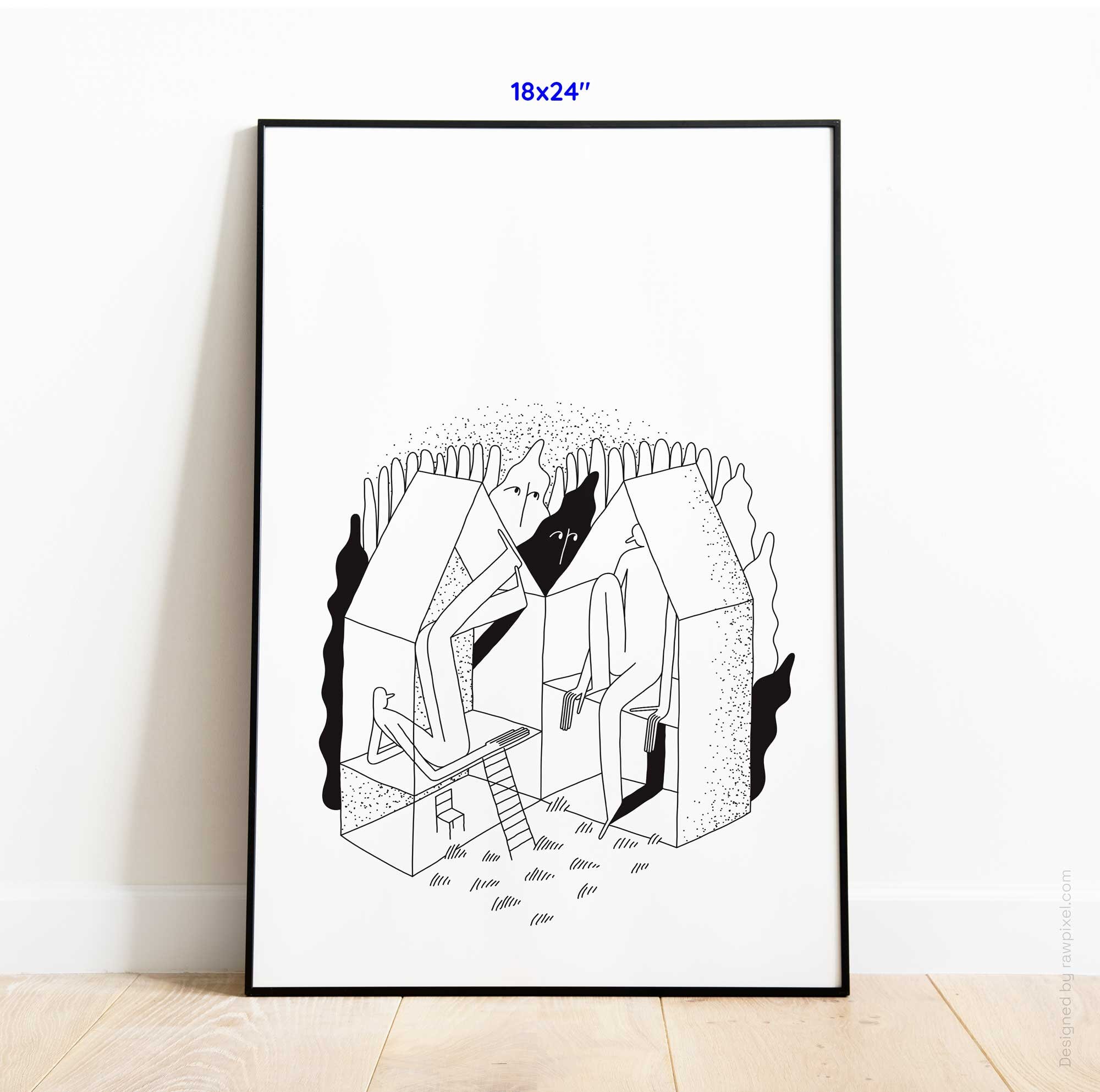 Illustration Poster: Look Inside 30x40 Cm 40x50 Cm 50x70 - Etsy