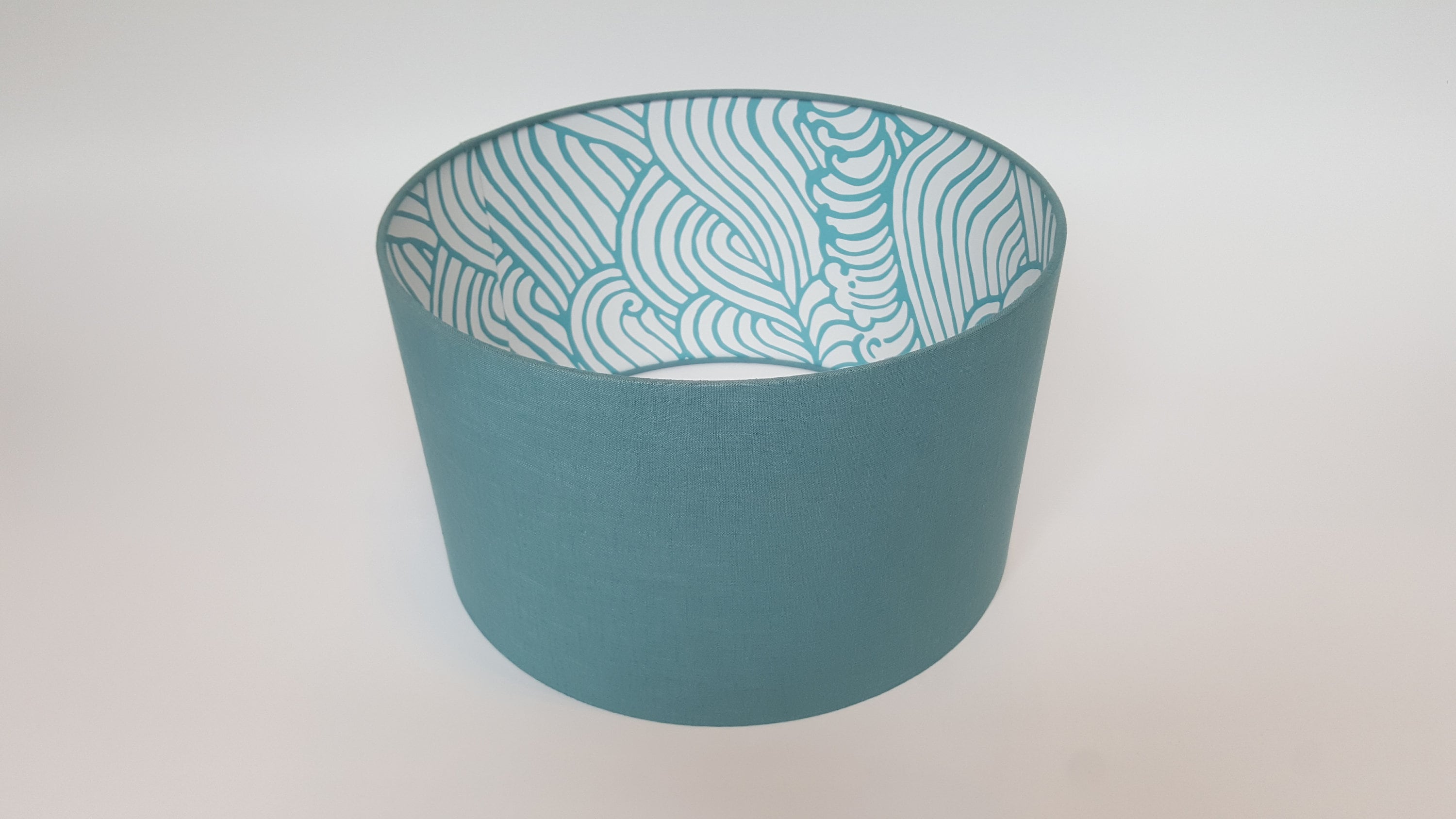 Contemporary Teal Linen Wave duo Lampshades - Etsy