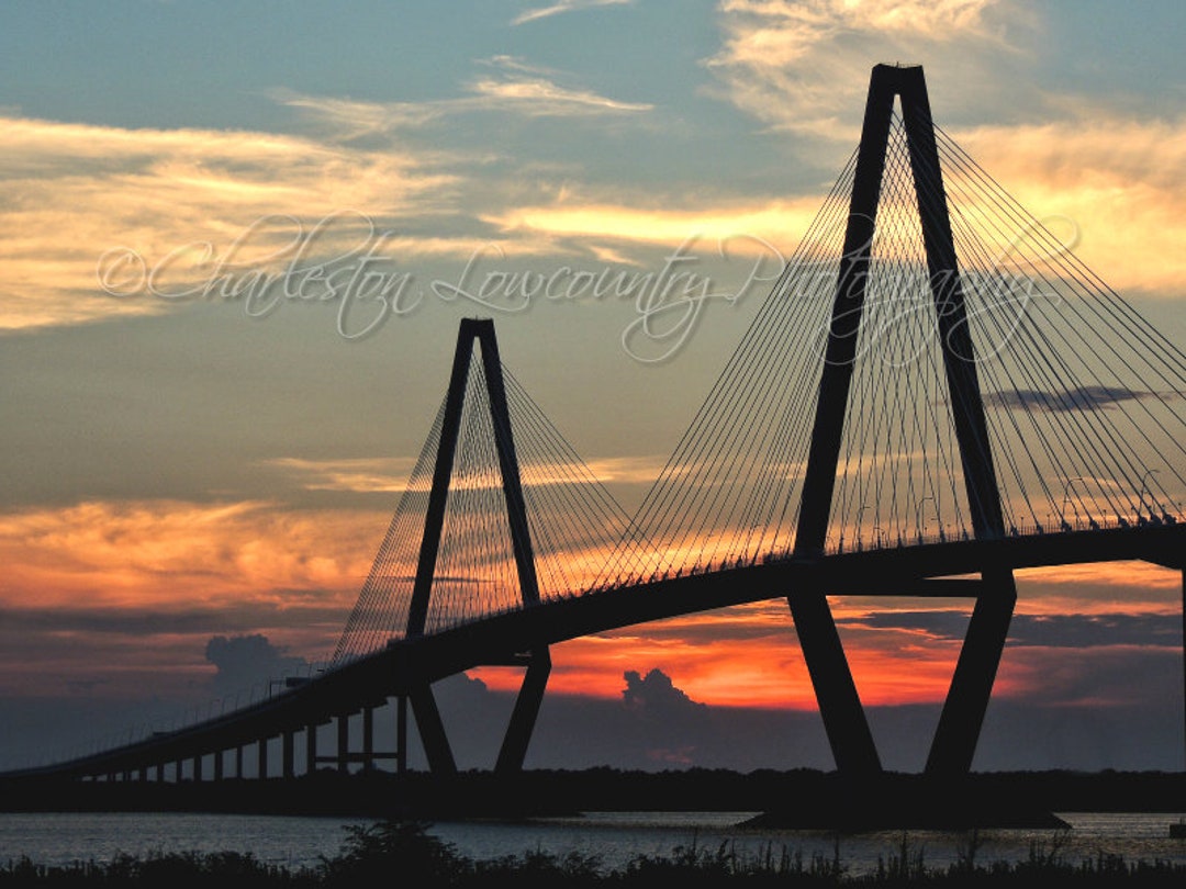 Ravenel Bridge Sunset - Charleston, South Carolina PRINT (landscape ...