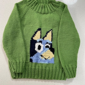 Unisex Kid's Bluey Jumper / Sweater With Crew or Ribbed/rolled Neck ...