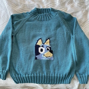 Unisex Kid's Bluey Jumper / Sweater With Crew or Ribbed/rolled Neck ...