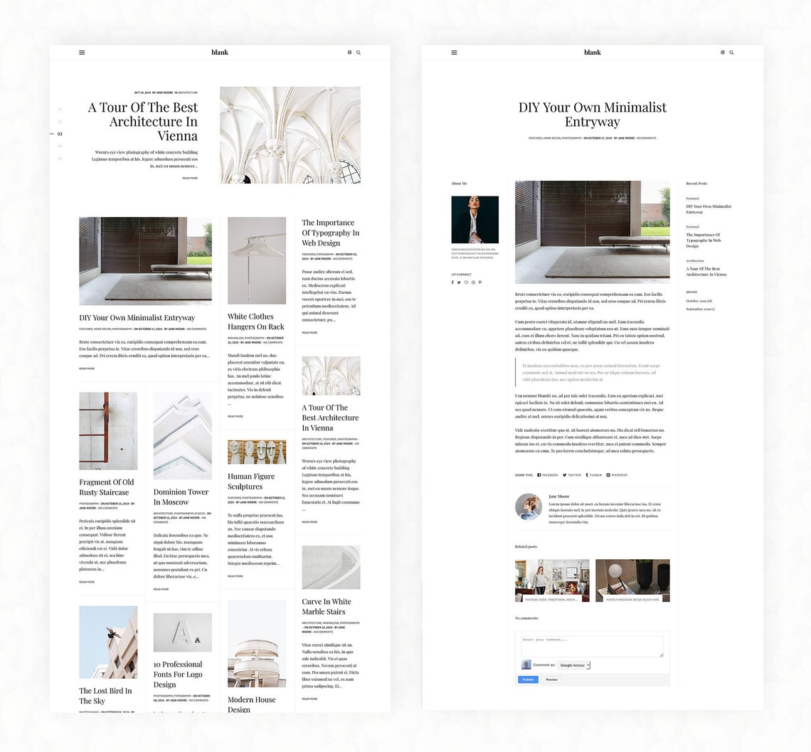 Blank - Responsive Blogger Template, Minimalist Blogger Theme With ...