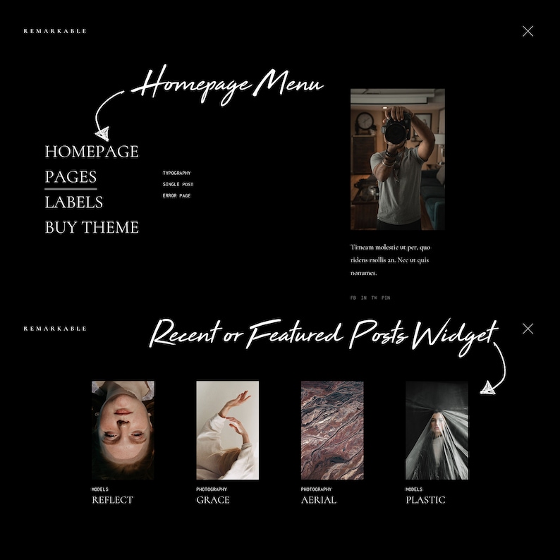 Responsive Premade Blogger Template - Clean Blog Design - Photography ...