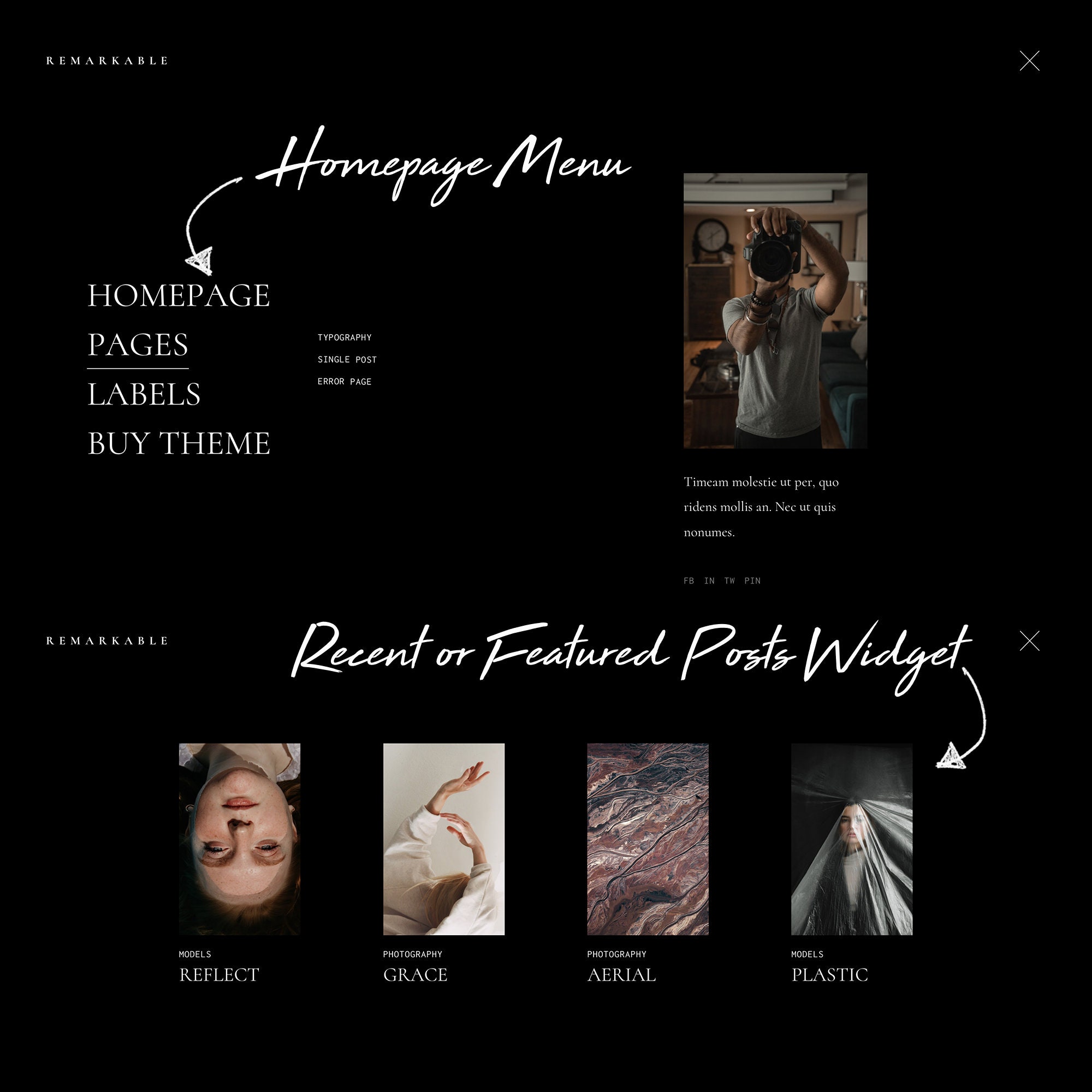 Responsive Premade Blogger Template - Clean Blog Design - Photography ...