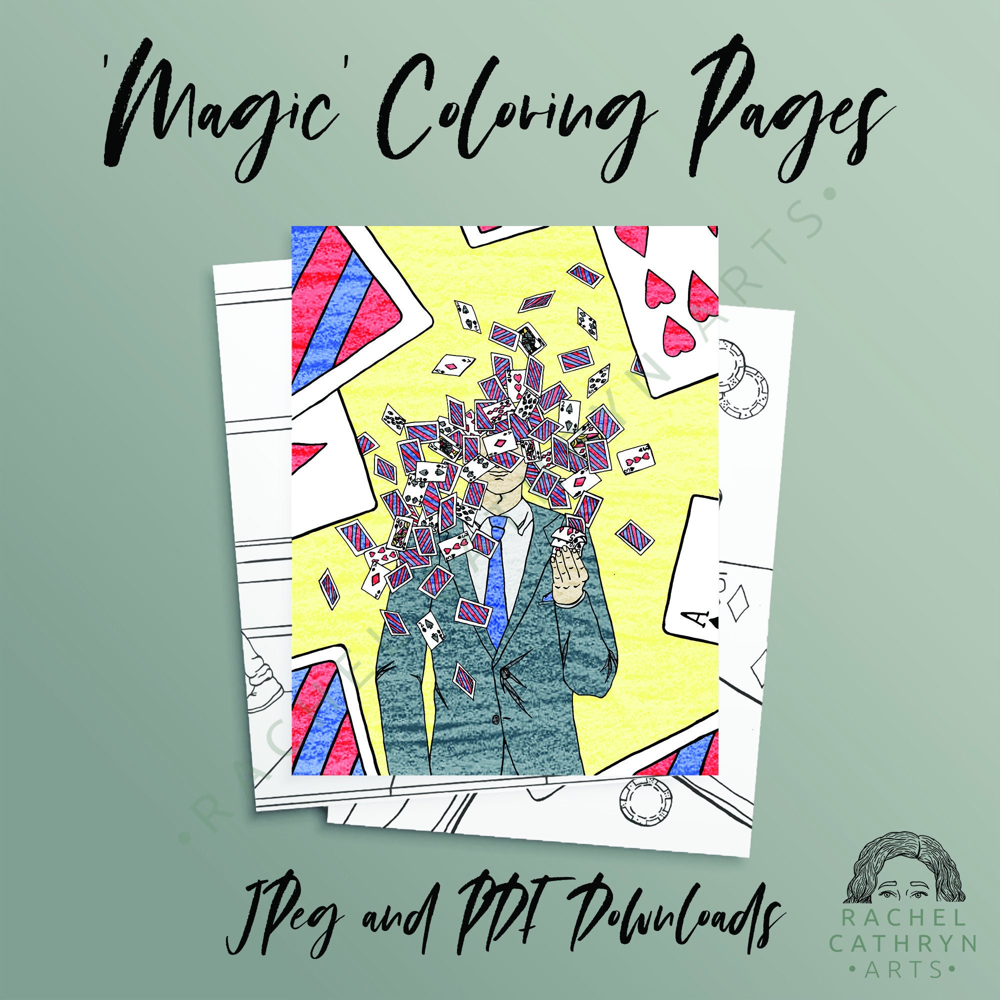MAGIC COLORING PAGES | Instant Download Jpeg and Pdf | Set of 3 ...