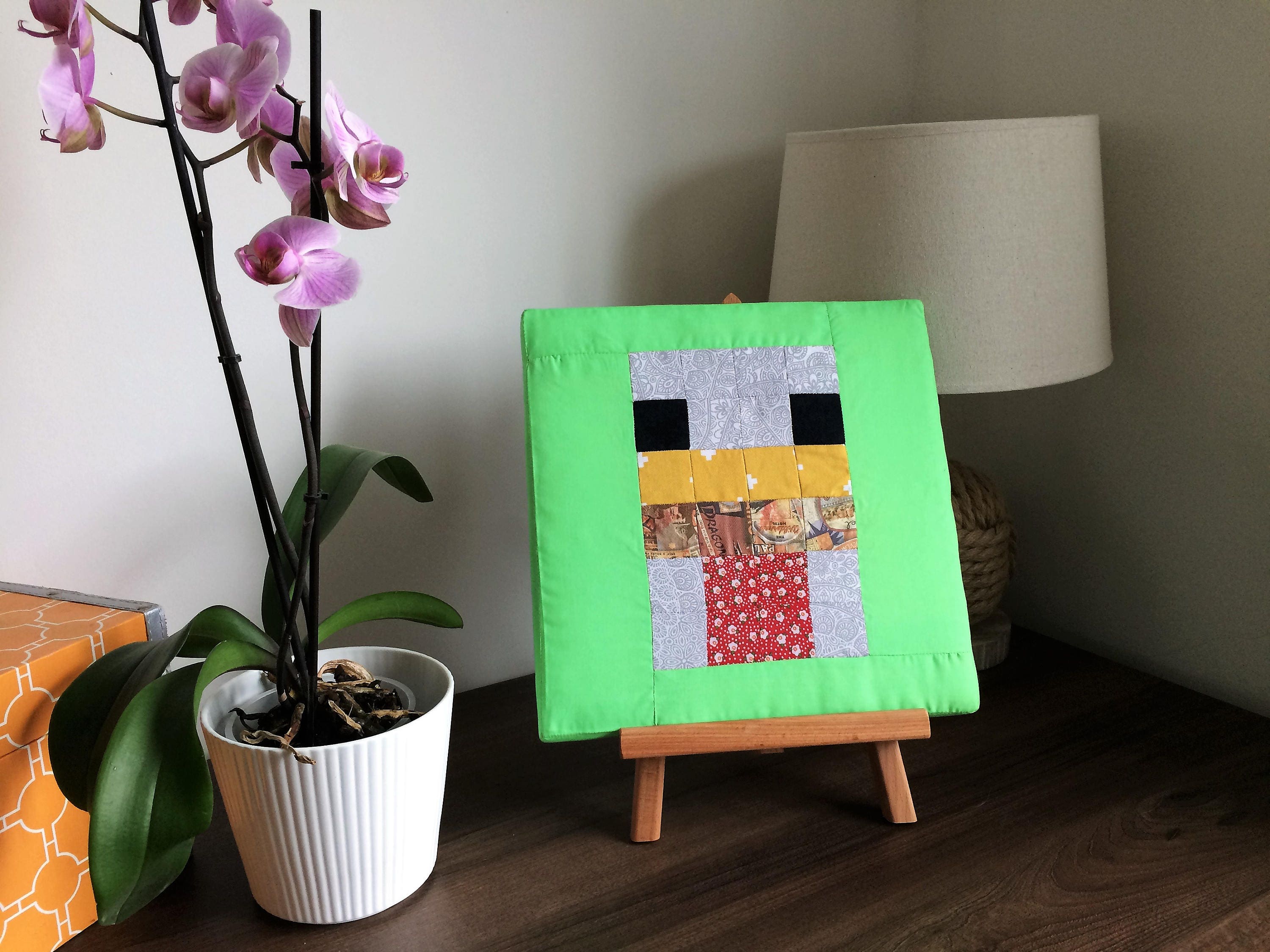 Minecraft Inspired Patchwork Mobhead Wall Art Chicken.lime - Etsy