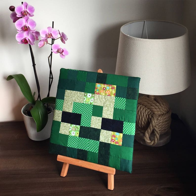 Minecraft Inspired Patchwork Mobhead Wall Art Zombie - Etsy