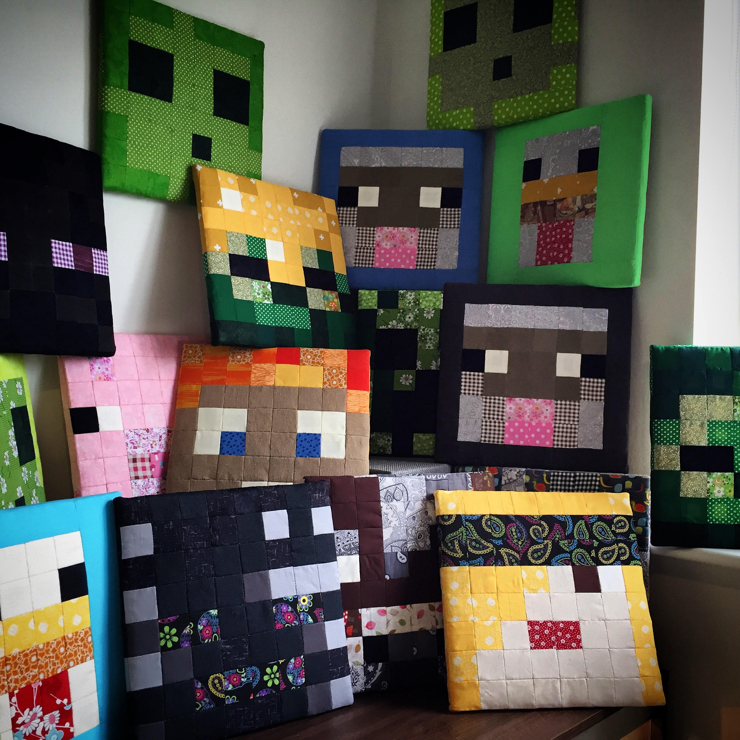 Minecraft Inspired Patchwork Mobhead Wall Art Baby Pigman - Etsy
