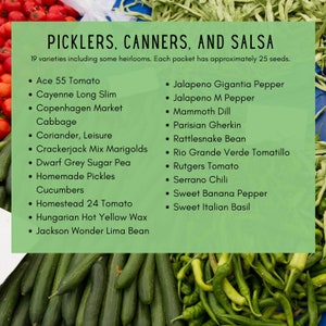 Picklers, Canners & Salsa Grow Kit | 500 Seeds, 20 Varieties + 60 ...