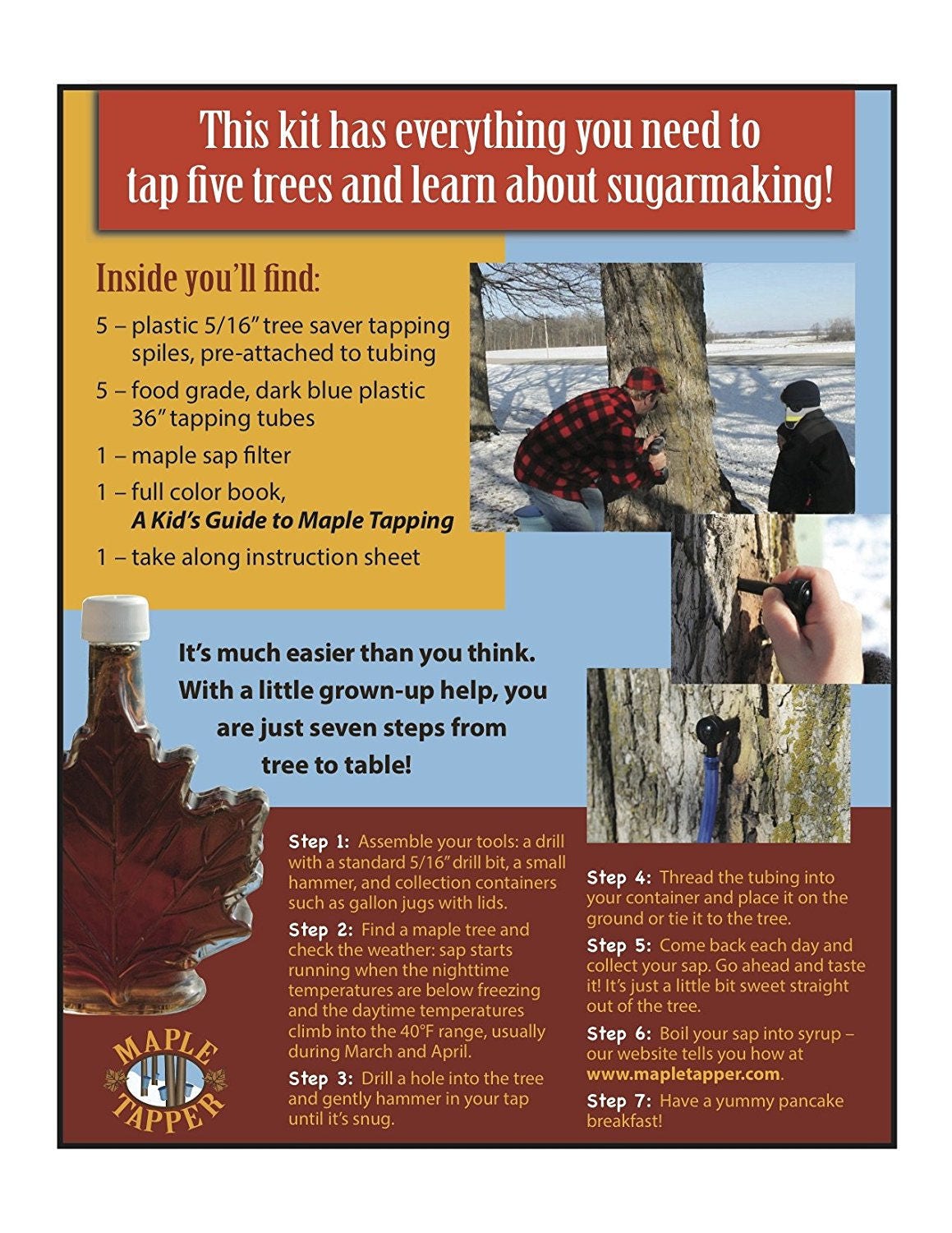 Kids Maple Tree Tapping Kit - Taps & Tubes Method - Fun and Educational ...