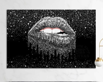 Pink Glitter Lips Glitter Lips Lip Art Fashion Wall Art Fashion ...