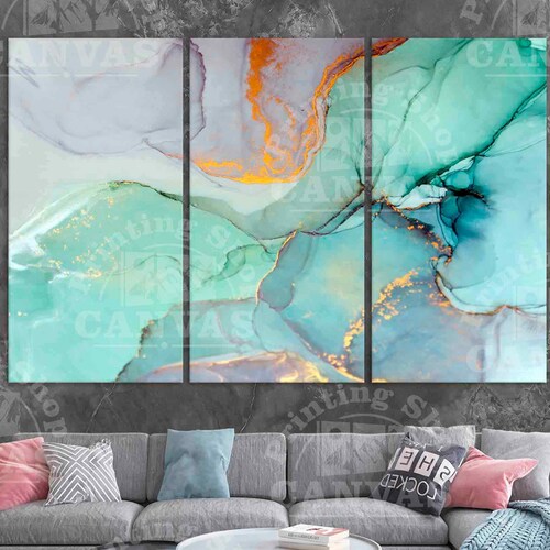 Marble Canvas Print Marble Wall Flip Cup Art Abstract Fluid - Etsy