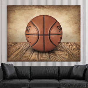 Basketball Wall Art Decor Vintage Ball Canvas or Paper Poster - Etsy