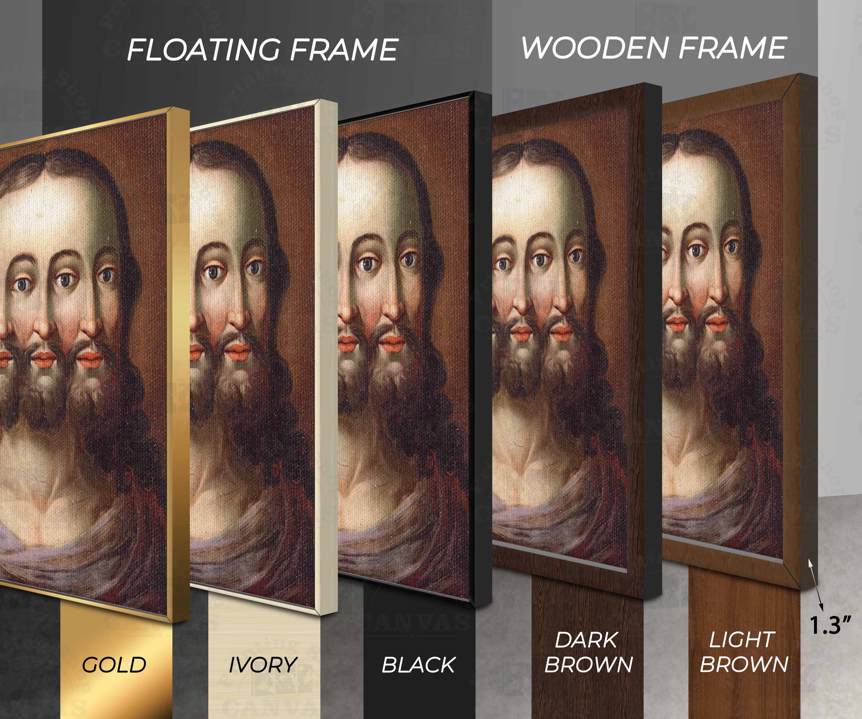 Three Faced Jesus Canvas Art Print Triple Jesus Christ - Etsy