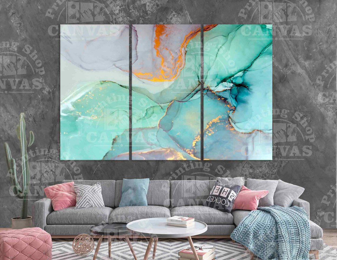 Marble canvas print Marble wall art decor Flip cup art | Etsy