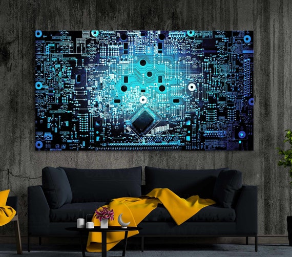 Motherboard Canvas or Paper Print Circuit Board Large Wall Art - Etsy