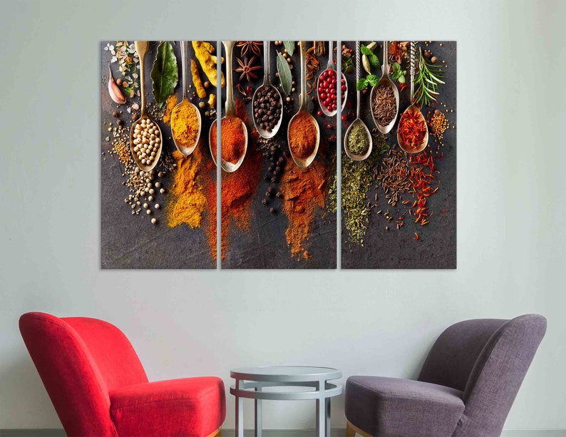 Spices Dining room Wall art decor Restaurant art Kitchen art | Etsy