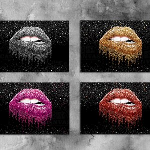 Pink Glitter Lips Glitter Lips Lip Art Fashion Wall Art Fashion ...