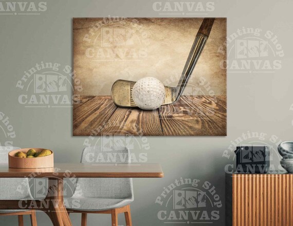 Golf Club Ball Wall Art Large Decor Vintage Sport Prints - Etsy