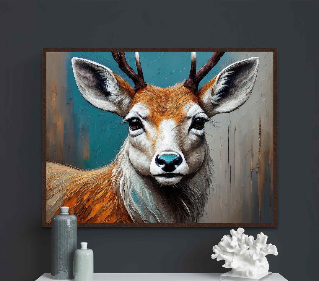 Beautiful Young Doe Modular Canvas Print Graceful Deer Wall Art in ...