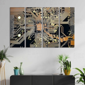 Electronics Chip Wall Decor Art Huge Wall Art Engineer Technology Gift ...